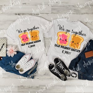 We Go Together Like Peanut Butter and Jelly, Strawberry, Couple Design ...