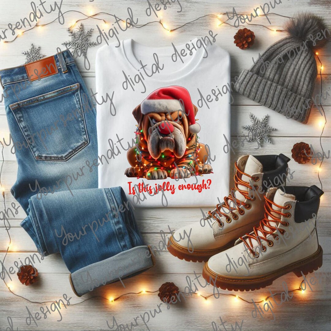 Is This Jolly Enough, Angry Grumpy Dog, Christmas Design, Sublimation ...