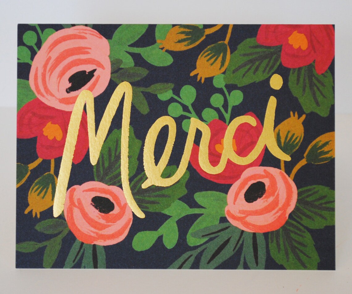 Merci Handmade Thank You Note - Etsy