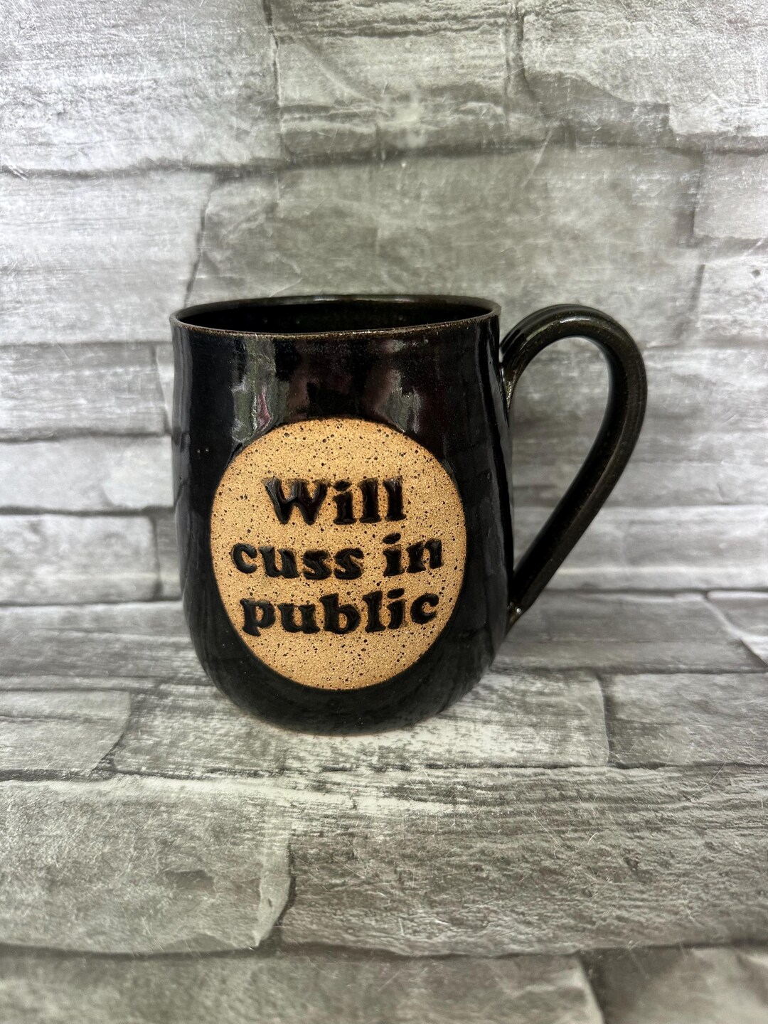 Cuss Coffee Mug, Will Cuss in Public Mug, Funny Pottery Mug, Cuss Tea ...
