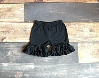 Black Ruffle Shorts | Etsy