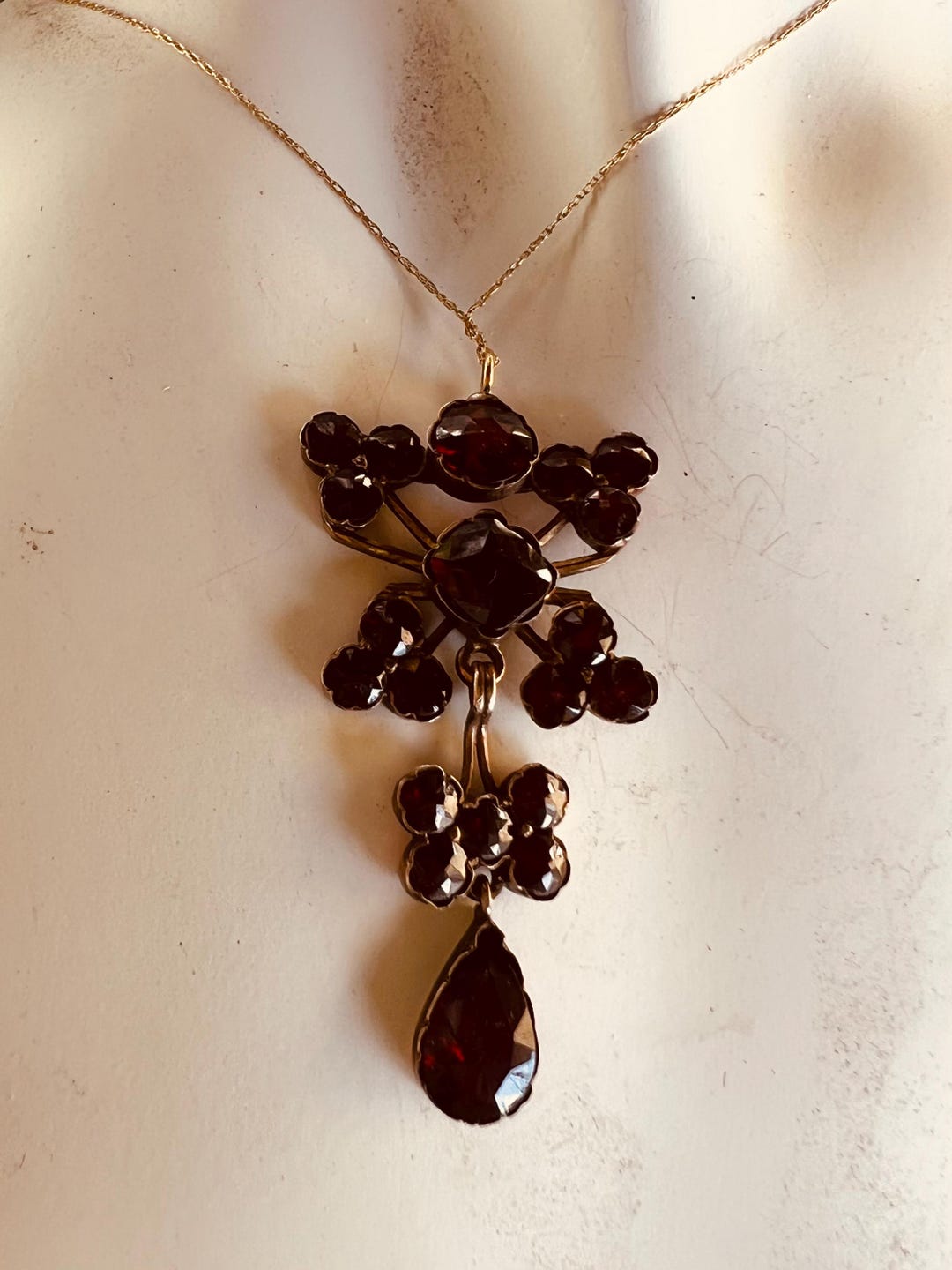 Antique Bohemian Garnet Lavaliere - Etsy