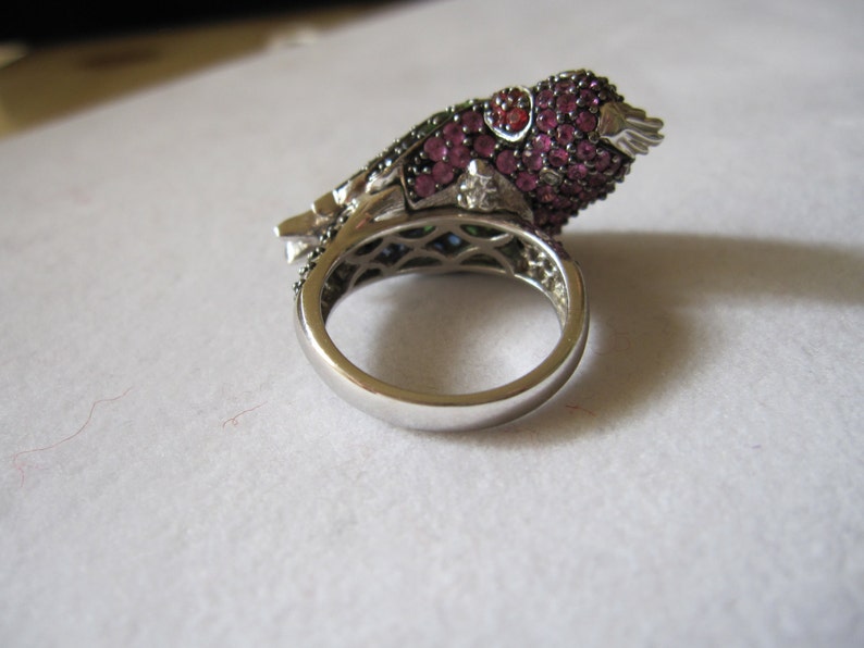 Estate 14K Multi-sapphire & Diamond Bird Ring - Etsy