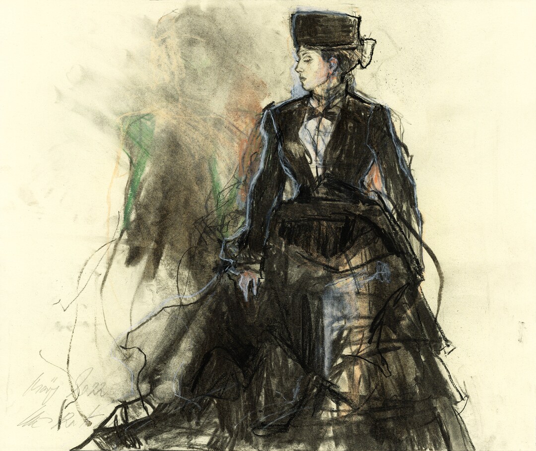 Original Drawing, "hommage à Manet Xvii", Mixed Media on Paper, 20x14 ...
