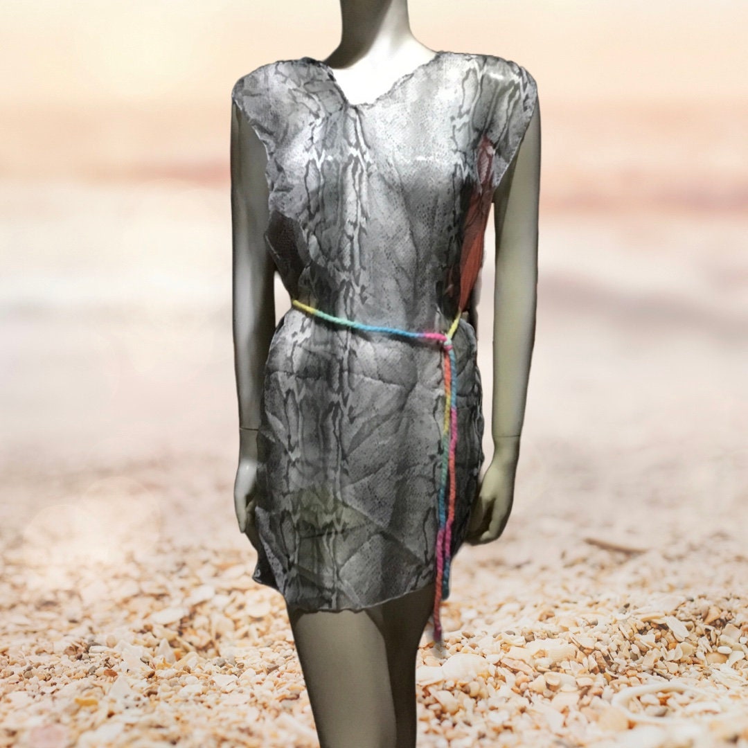 Hand Made New RYCINE Gorean Kajira Black Grey and White Sheer Ta-teera ...