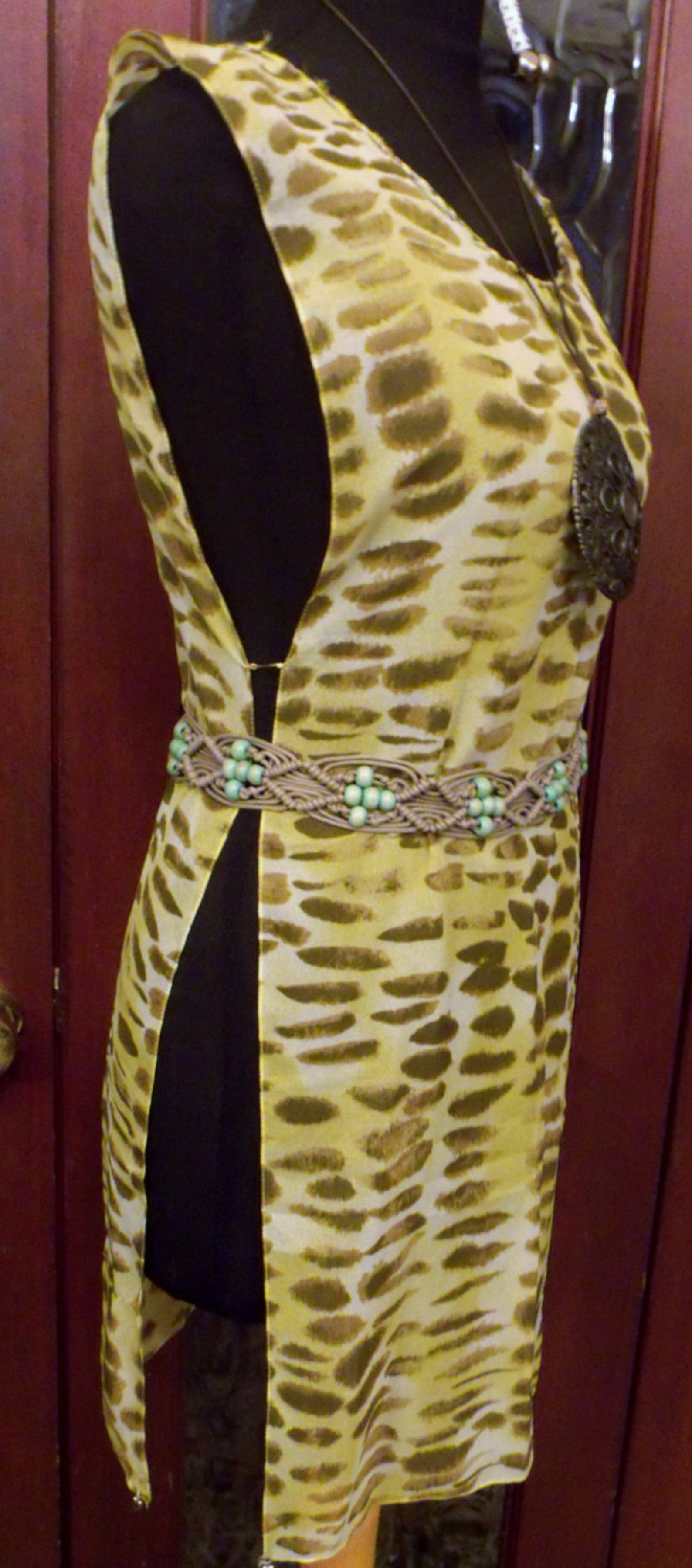 Hand Made New MOLLY Gorean Kajira Yellow/brown Animal Print Camisk ...