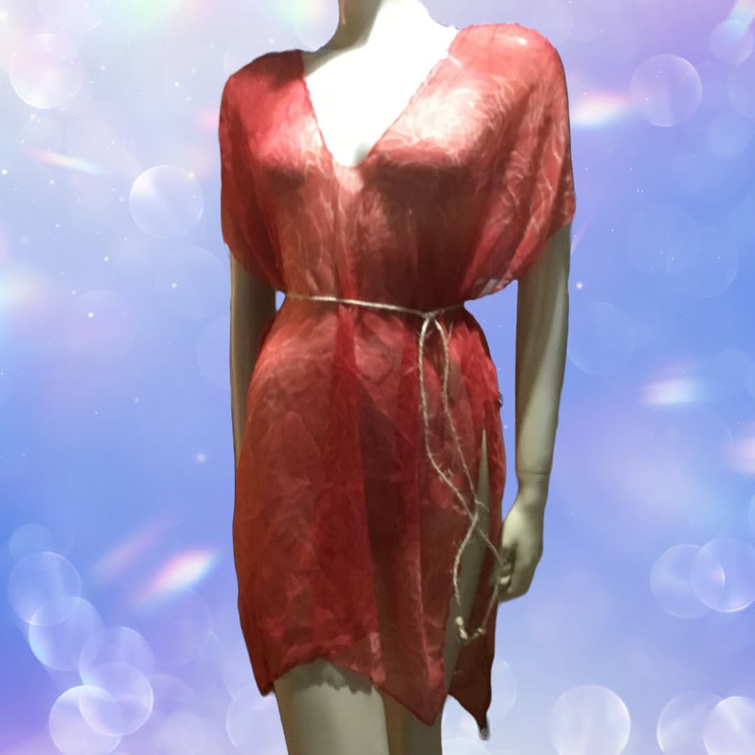 Hand Made New MARCINA Gorean Low Cut Sheer Red Ta-teera Kajira Pleasure ...