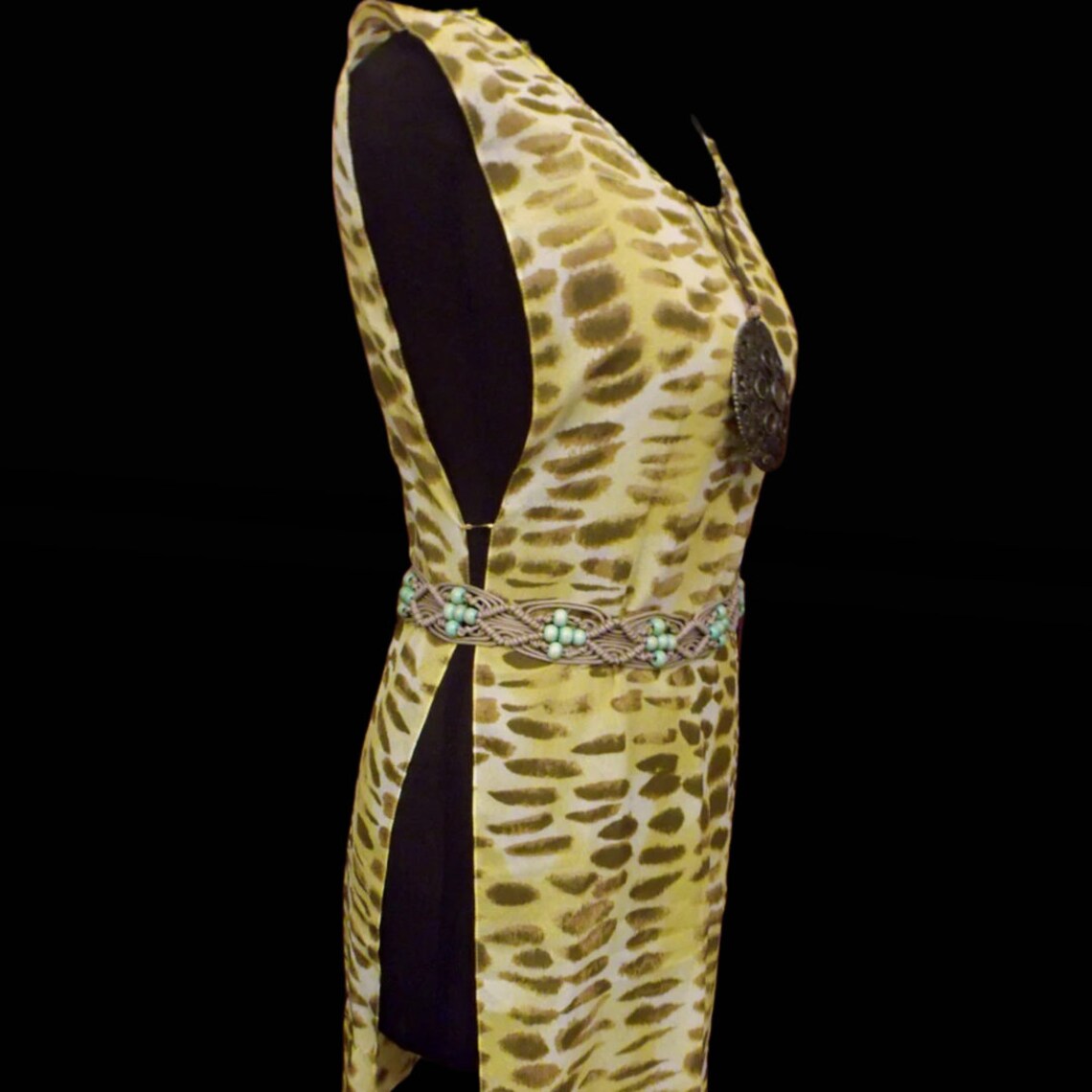 Hand Made New MOLLY Gorean Kajira Yellow/brown Animal Print Camisk ...
