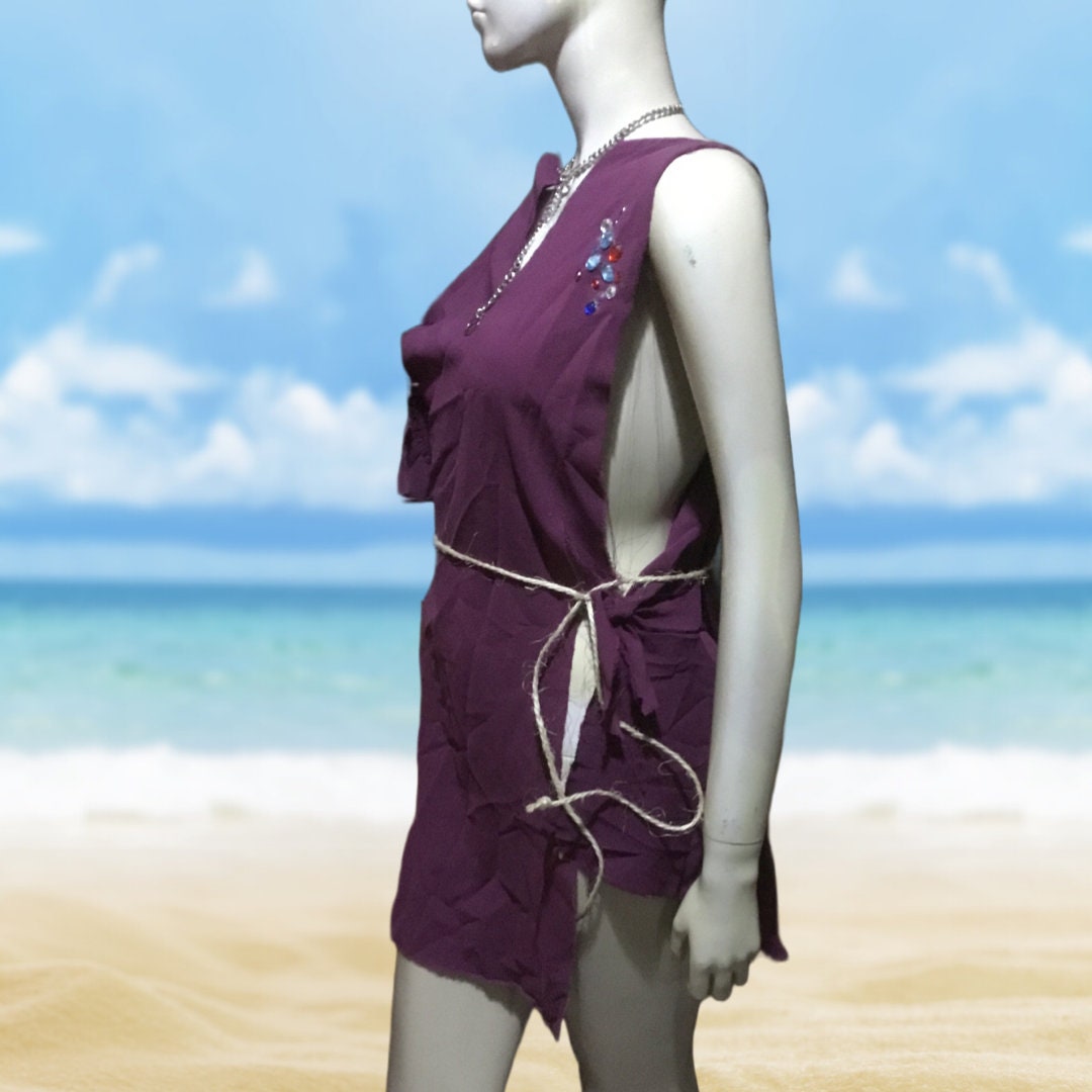 New MADELYN Gorean Free Woman Enslaved Kajira Slave Girl Purple Ragged ...