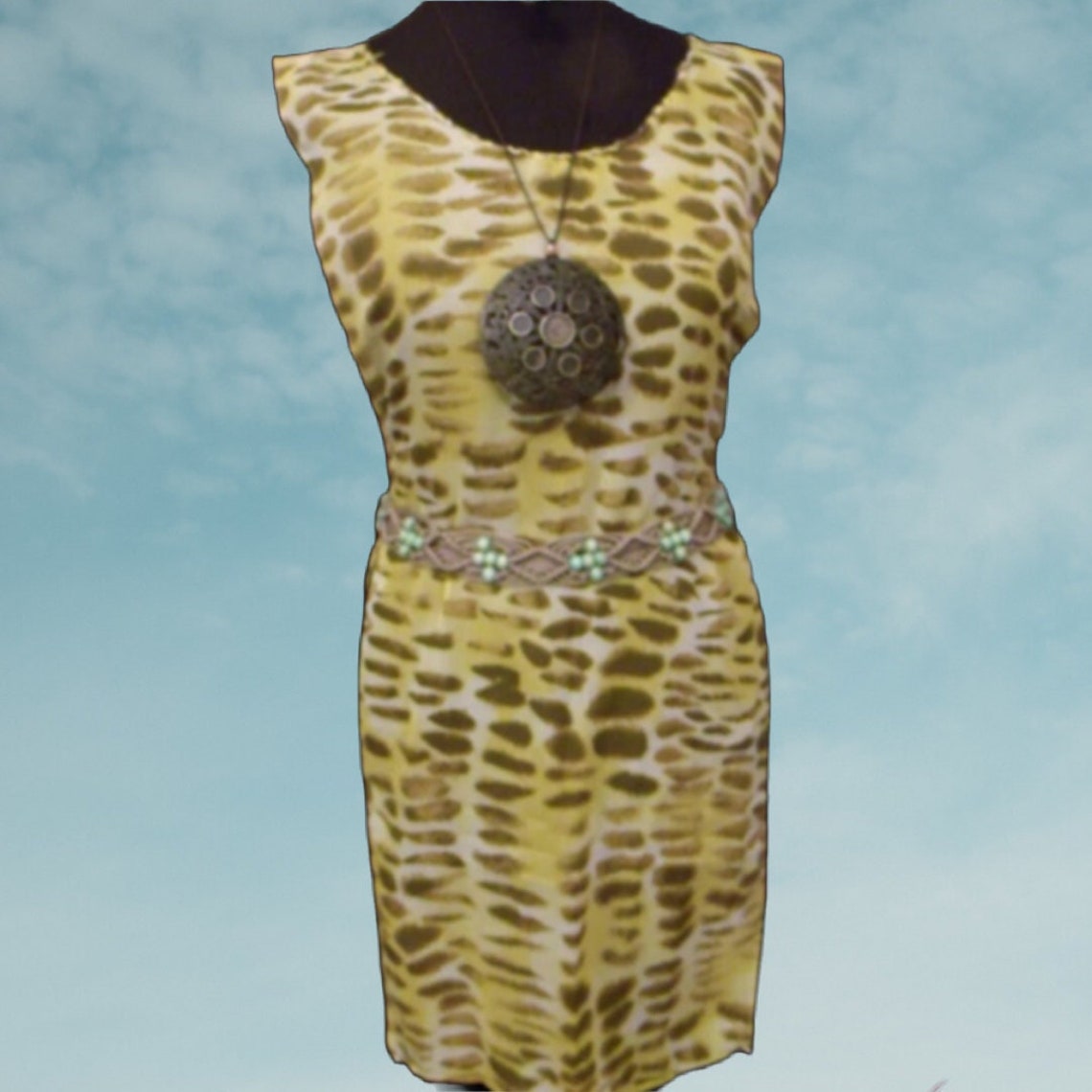 Hand Made New MOLLY Gorean Kajira Yellow/brown Animal Print Camisk ...