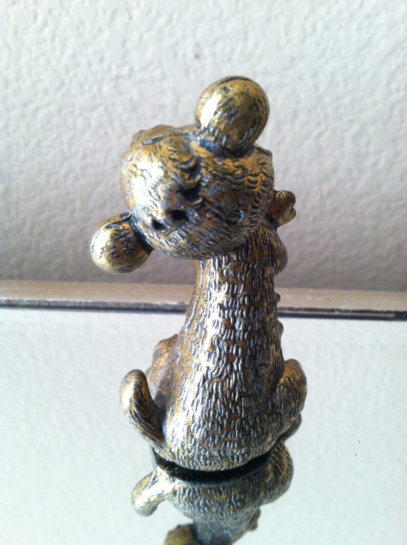 Vintage Gold Metal Mouse Holding Flowers Figurine | Etsy