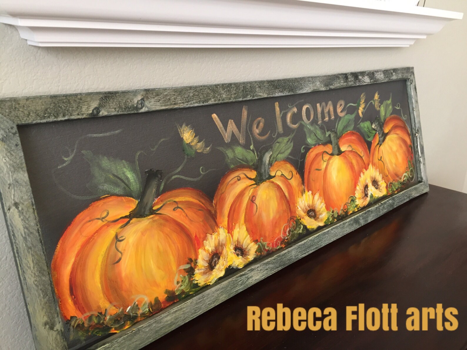 Fall Decormade to Order Pumpkin on Old Window Screen - Etsy