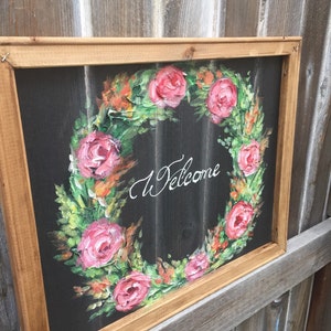 Welcome Sign , Welcome Spring, Window Screen Art , Hand Painting ...