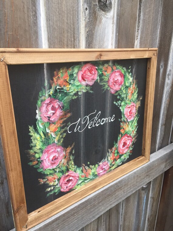 Welcome Sign Welcome Spring Window Screen Art Hand | Etsy