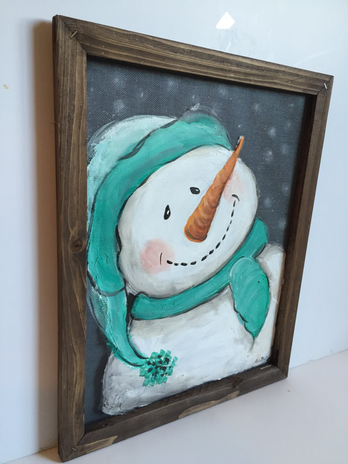 Snowman,hand Painted Window Screen,wall Art,indoor and Outdoor Art ...