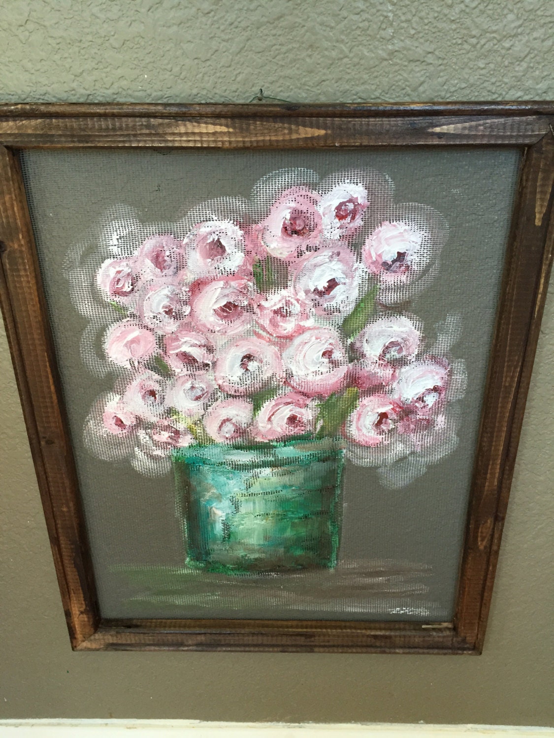 Shabby Chic Window Screen Artflowers on Window Screen indoor - Etsy