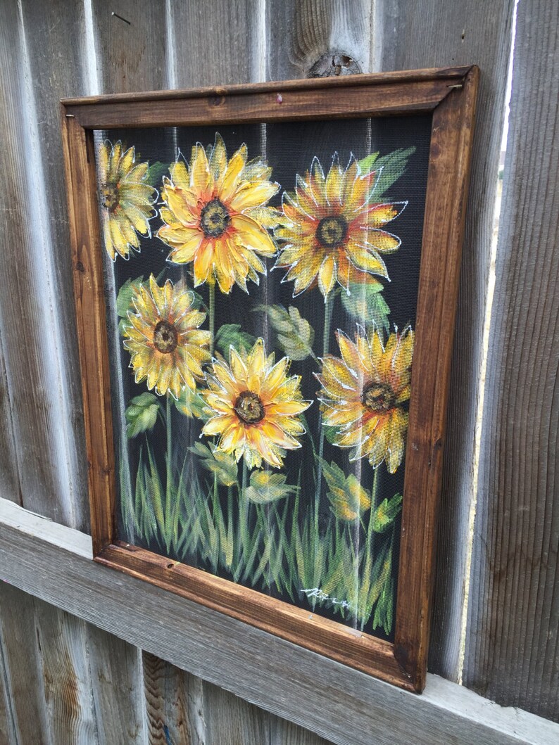 Sunflowersrusticsunflowerswindow Screen - Etsy