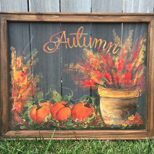 Fall Art MADE TO ORDER Hand Painting Fall Decor - Etsy