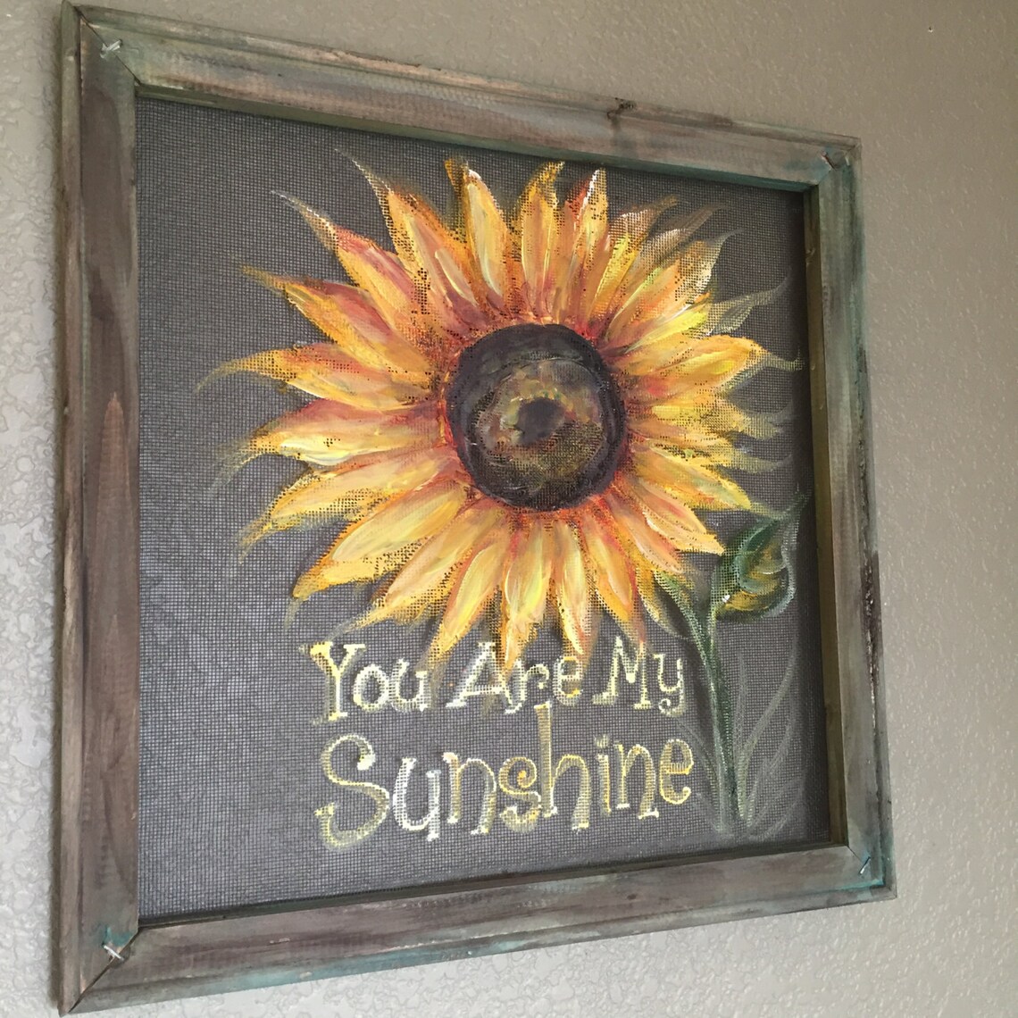 You Are My Sunshine Sunflower Window Screen Hand Painted Art - Etsy