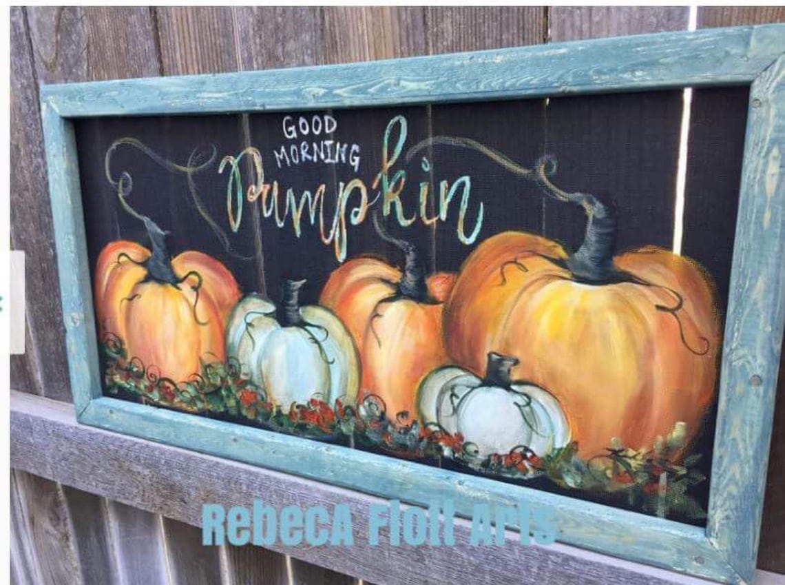 Window Screen Art Fall Decor good Morning Pumpkin - Etsy