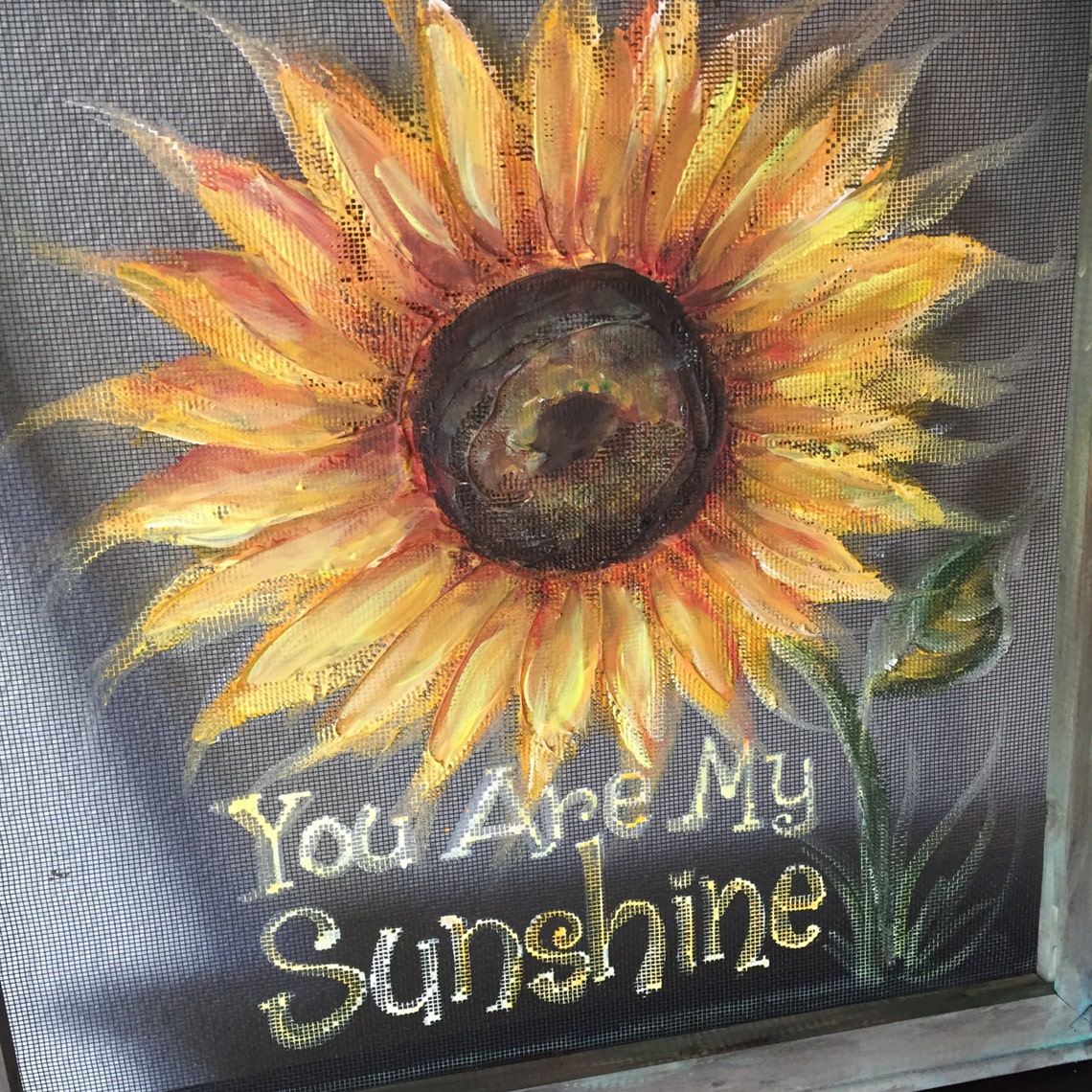 You Are My Sunshine Sunflower Window Screen Hand Painted Art - Etsy