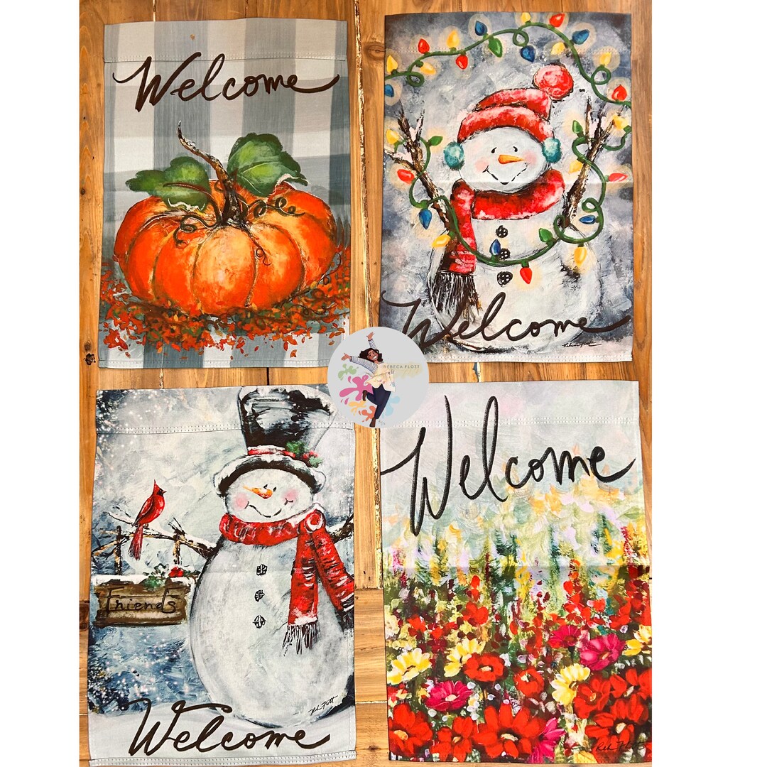 Bundle of Four, Spring/summer,fall,christmas and Winter Garden Flags by ...