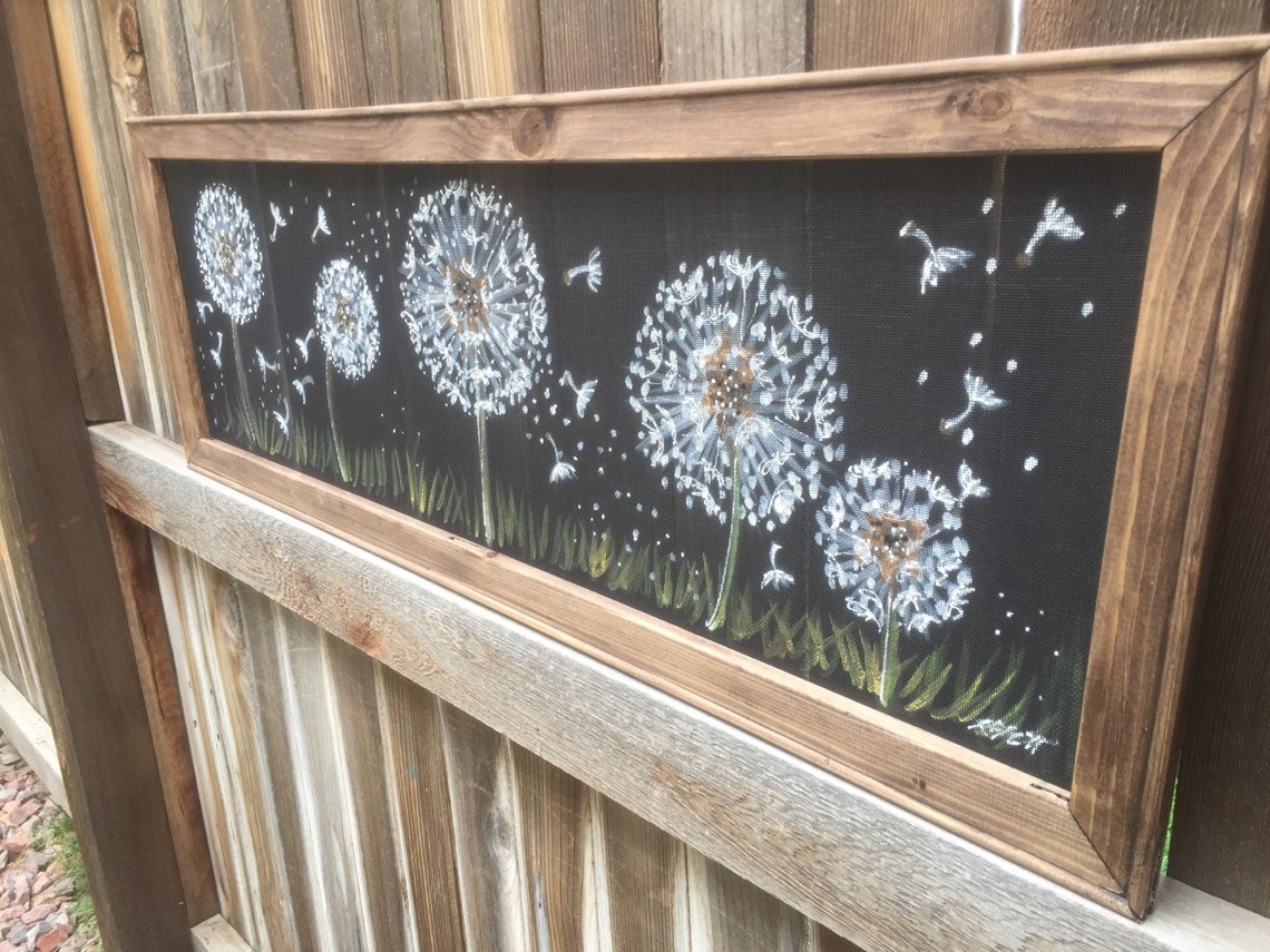 Dandelion Art Window Screen Artdandelion Gardenoutdoor - Etsy
