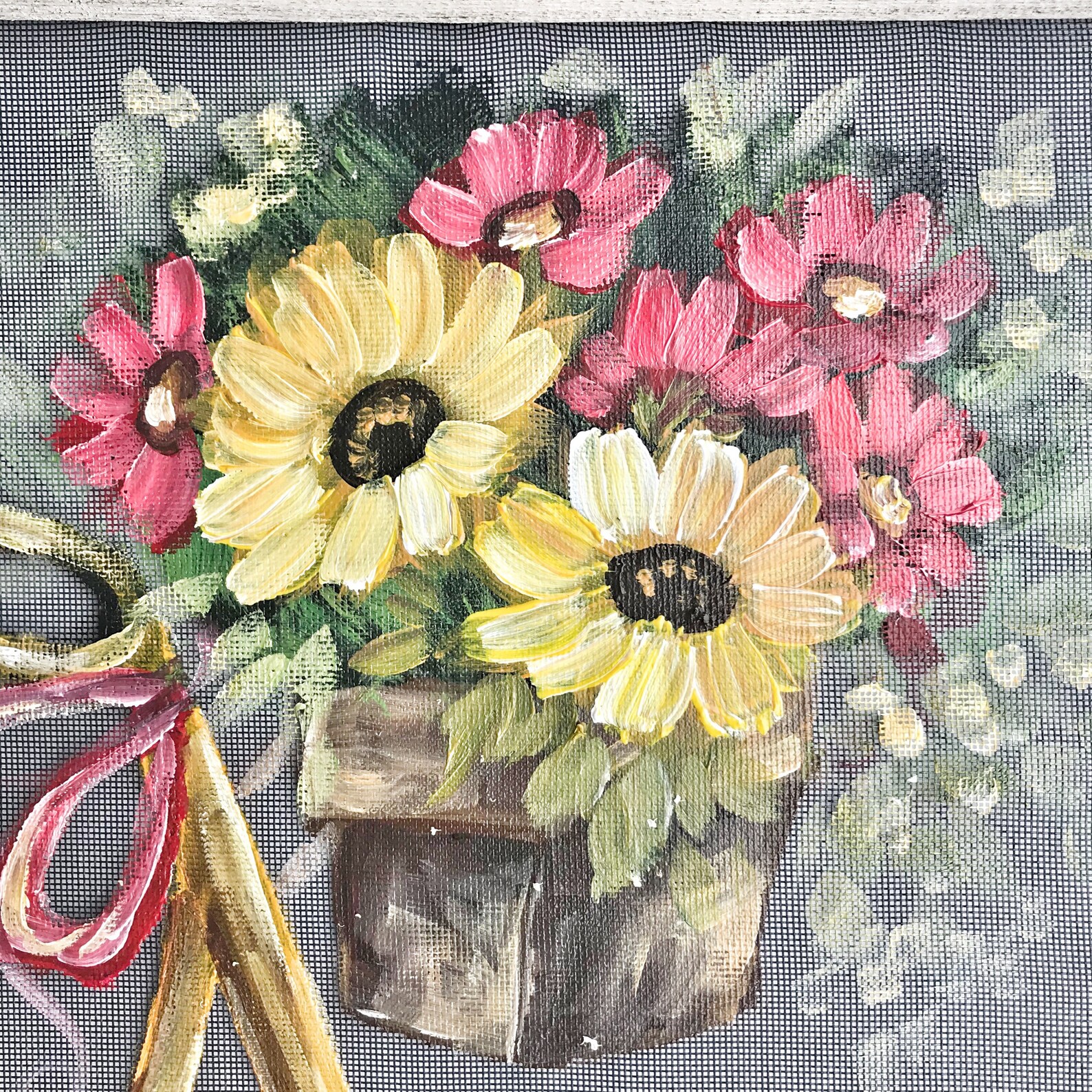 Painted Window Screen Screen Art Original Rebeca Flott Arts - Etsy