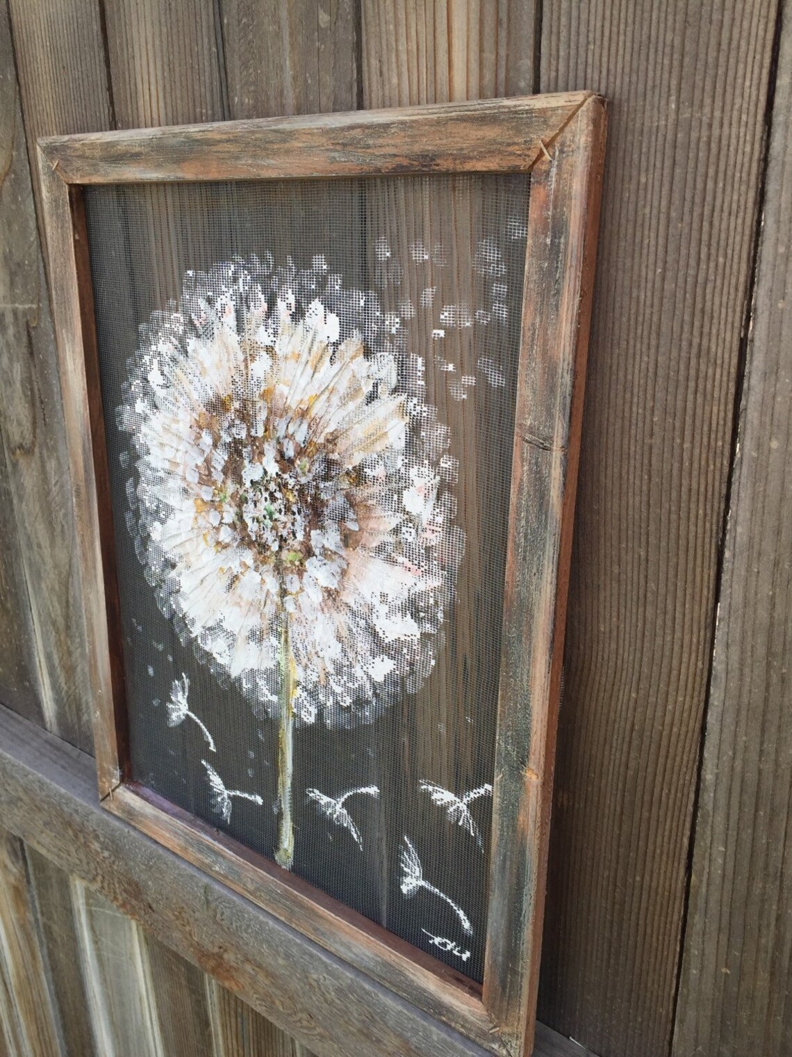 Dandelionmake a Wish Recycled hand Painting on Window | Etsy