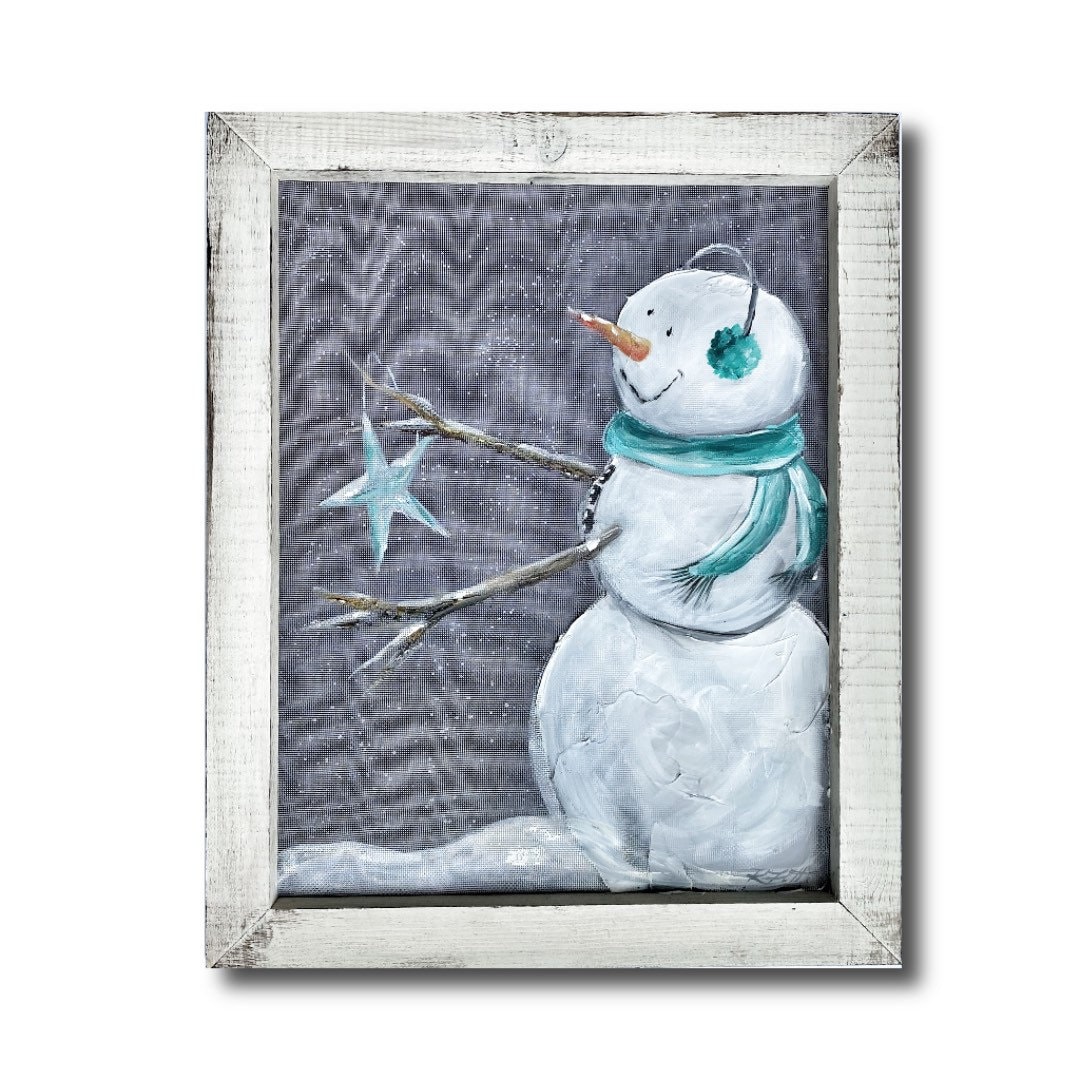 Snowman Holding a Star - Etsy
