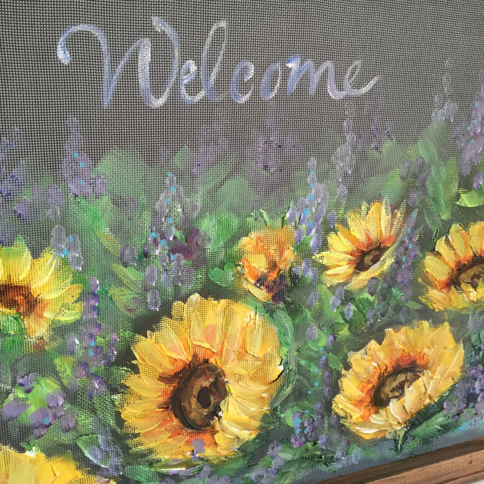 Sunflower Field Welcome Signwindow screen hand | Etsy