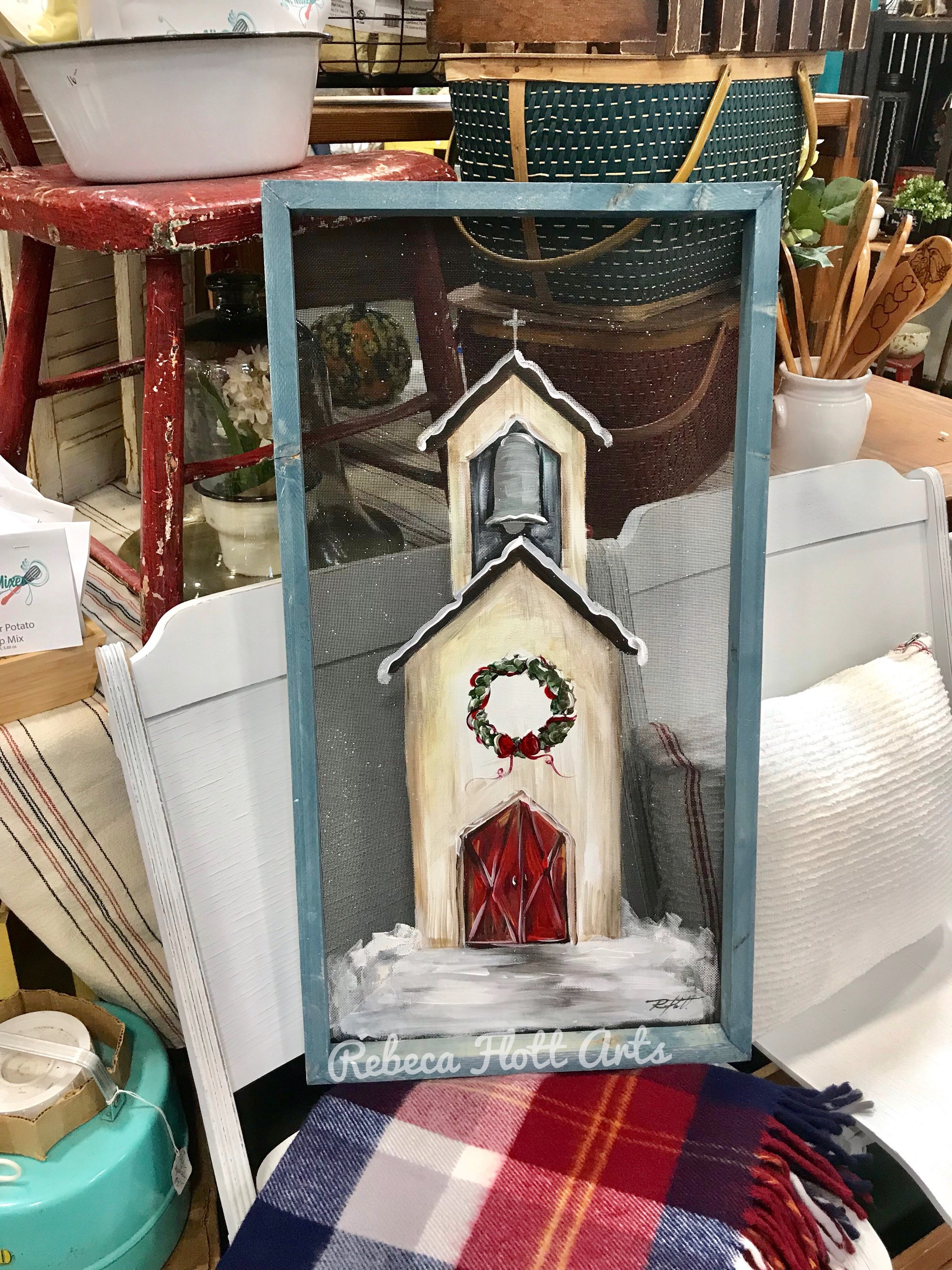 Christmas church handmade bu Rebecaflottarts | Etsy