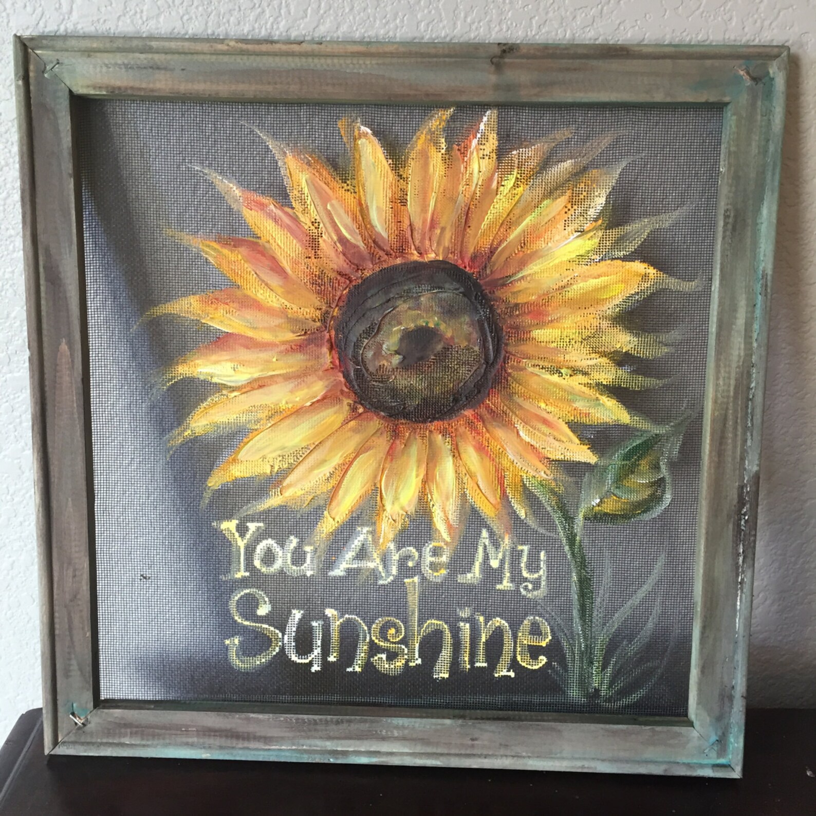 You Are My Sunshine Sunflower Window Screen Hand Painted Art - Etsy