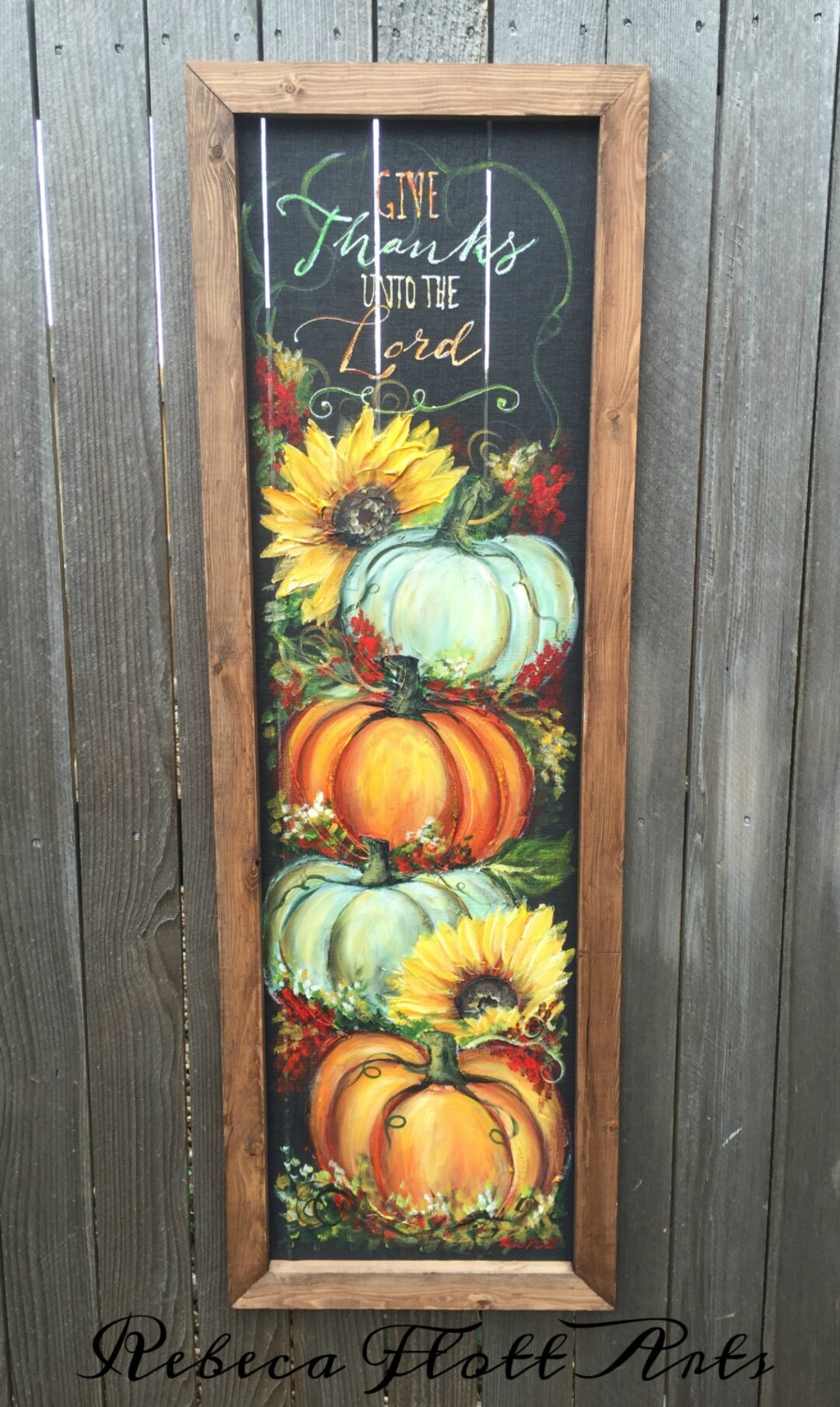 FRONT PORCH Personalized Pumpkin, Sign,fall Decor,give Thanks Unto the ...