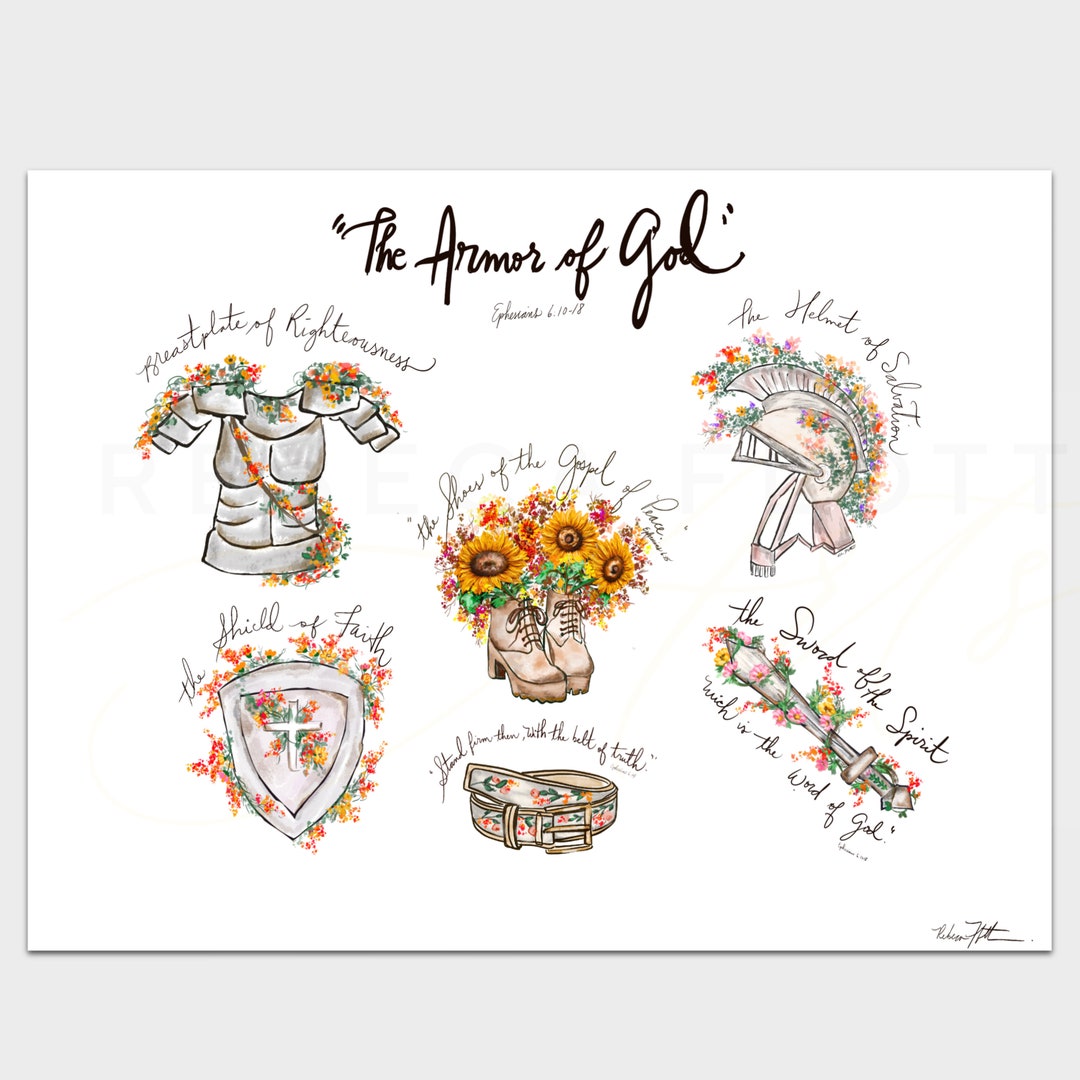 Digital Art Print, the Armor of God Ephesians 6:10-18, Spiritual Home ...