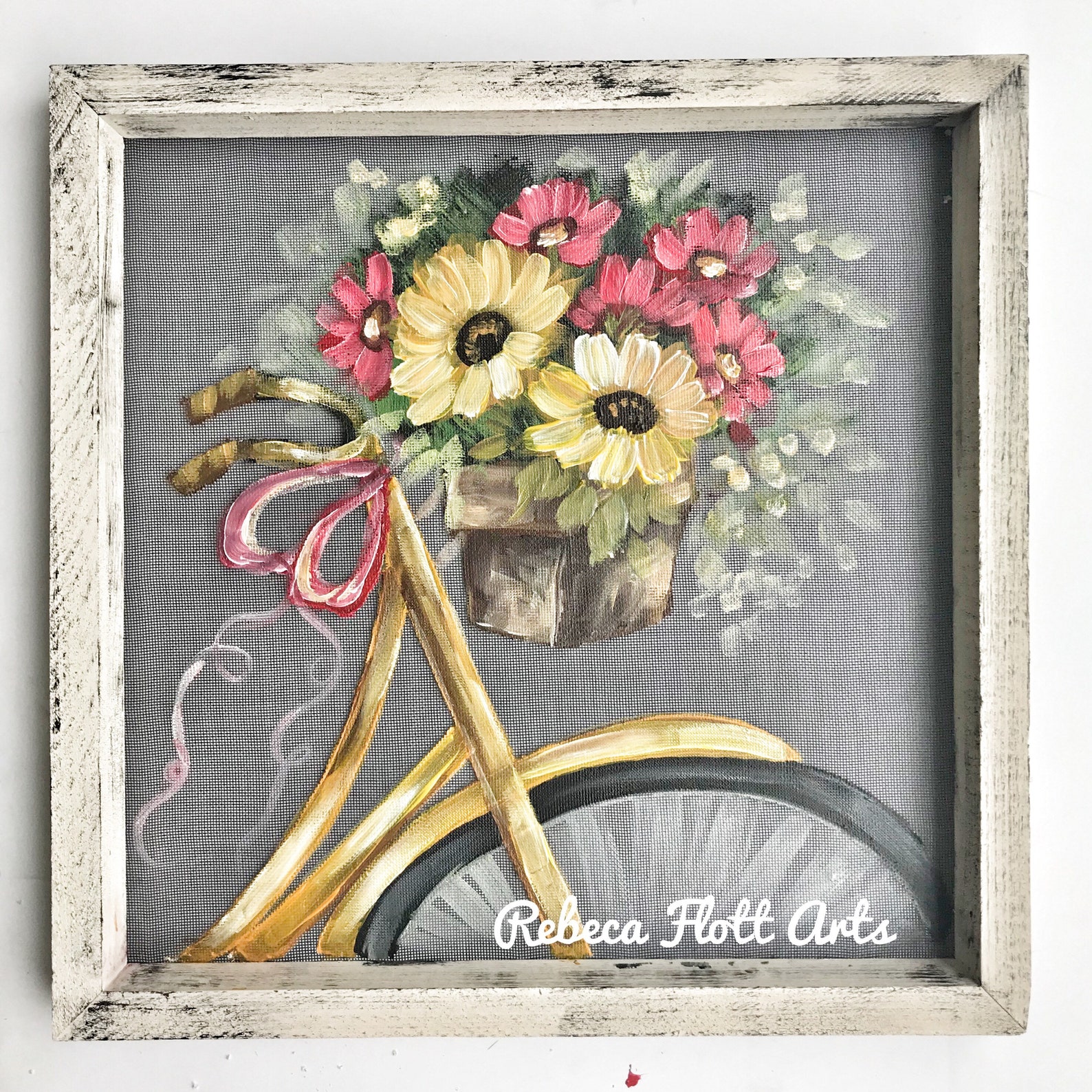 Painted Window Screen Screen Art Original Rebeca Flott Arts - Etsy