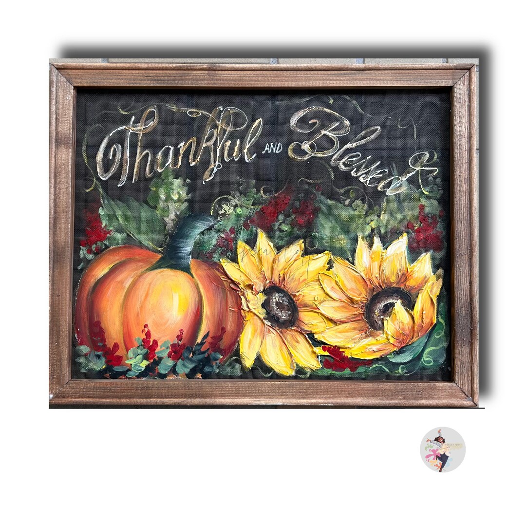 Fall Pumpking Painting Decor, Screen Art, Original Pumpkin Art - Etsy