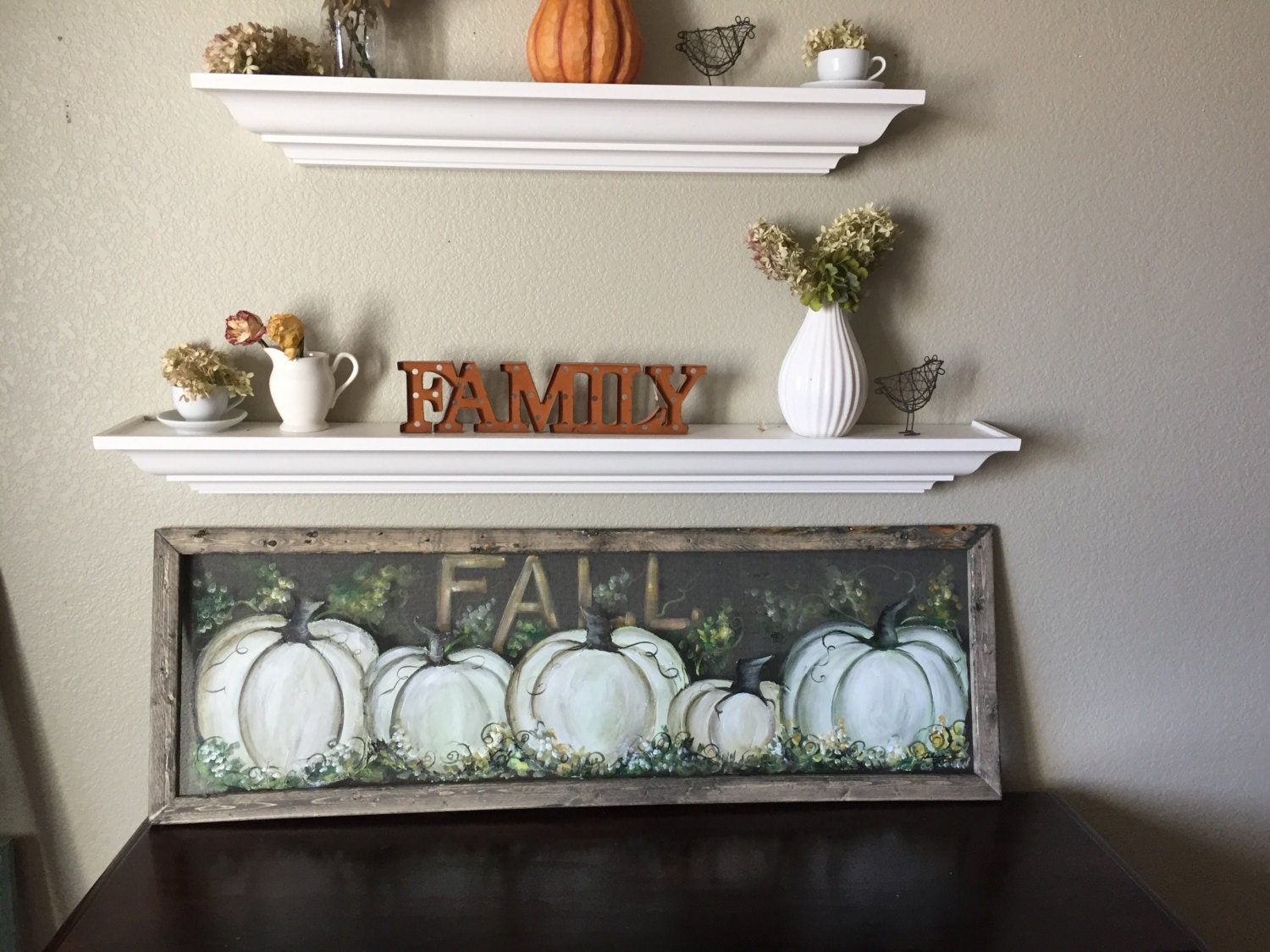 White Pumpkins Fall Decor outdoor Fall Artfall - Etsy