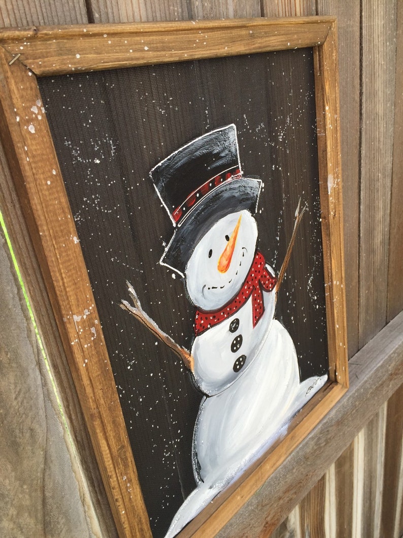 Snowmanprimitive Snowman Window Screen - Etsy