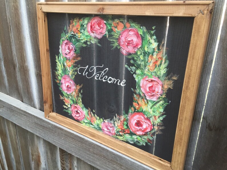 Welcome Sign Welcome Spring Window Screen Art Hand | Etsy