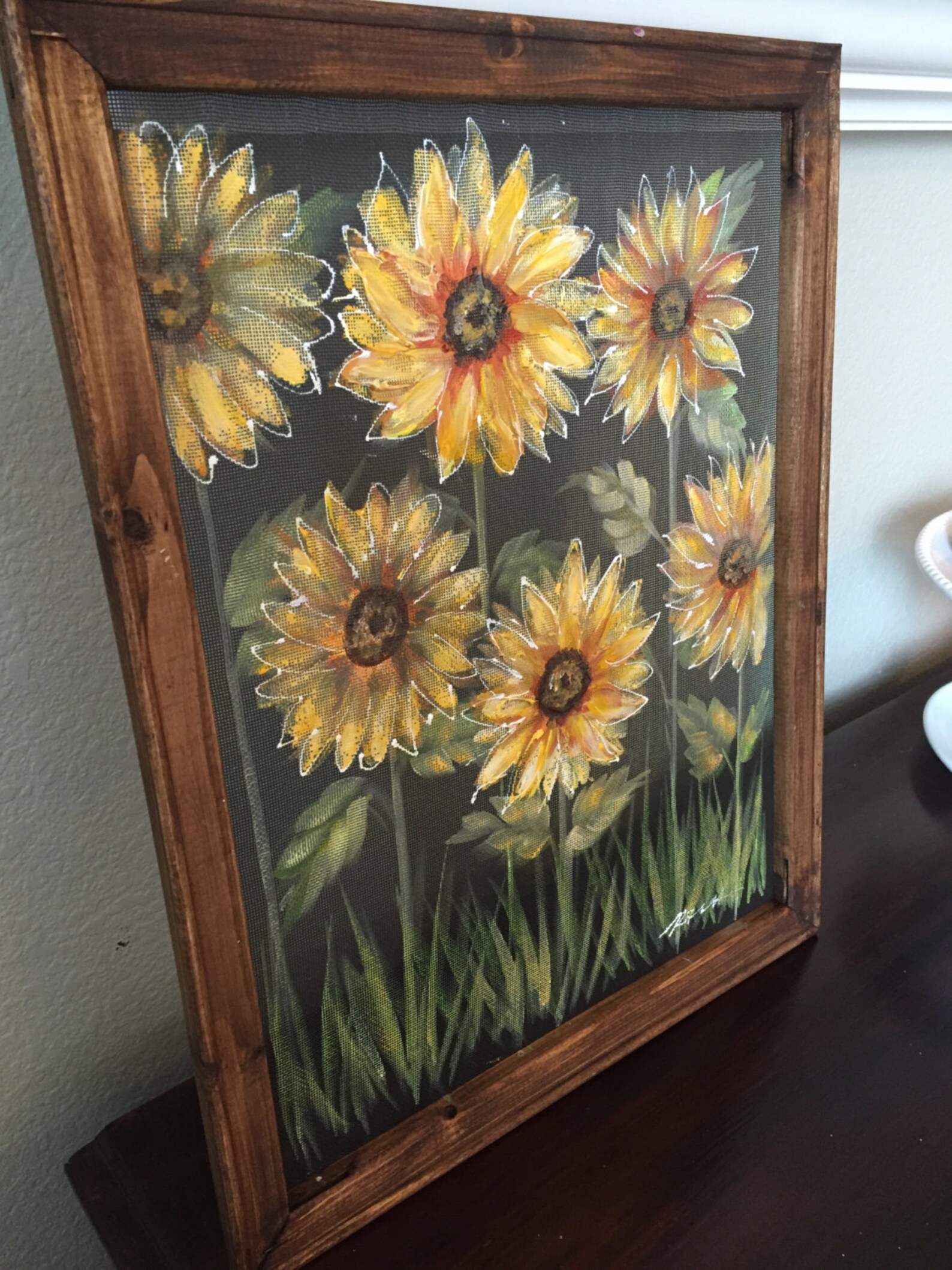 Sunflowersrusticsunflowerswindow Screen - Etsy