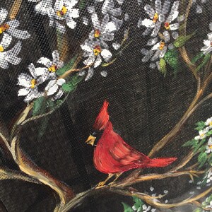 Cardinal,han Painted Cardinal,window Screen, Outdoor Cardinal Window ...