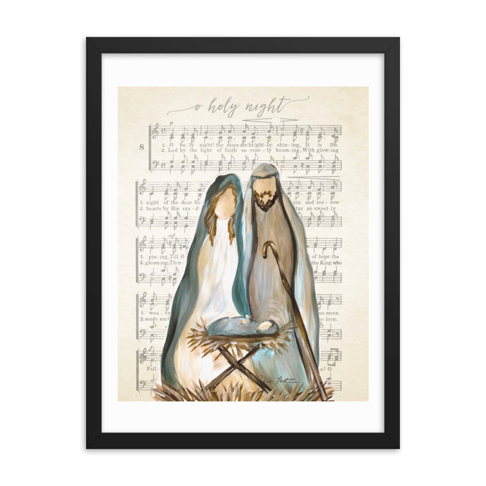 Nativity With Frame Nativity Print - Etsy