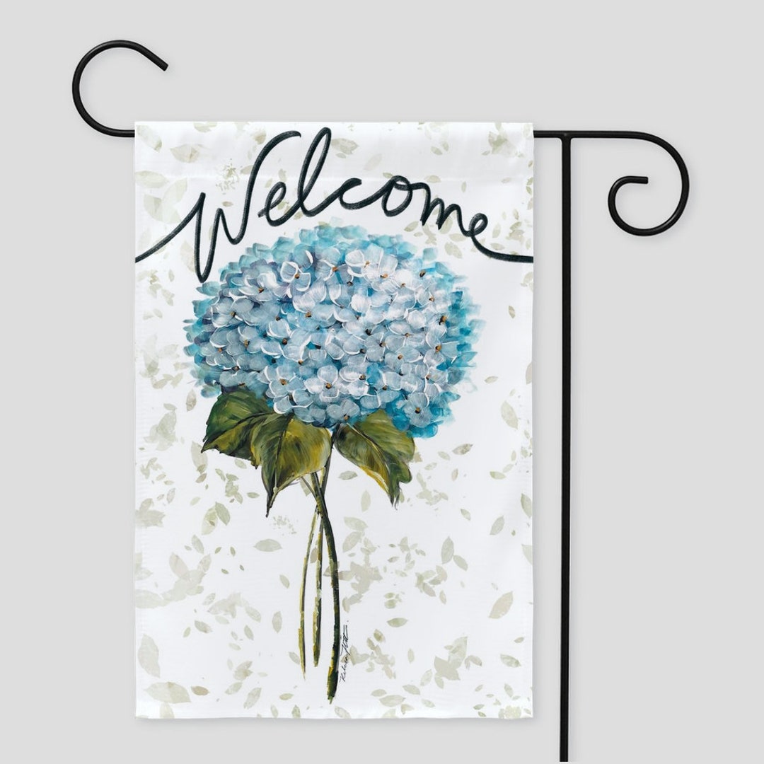 Welcome Blue Hydrangeas Garden Flag - Etsy