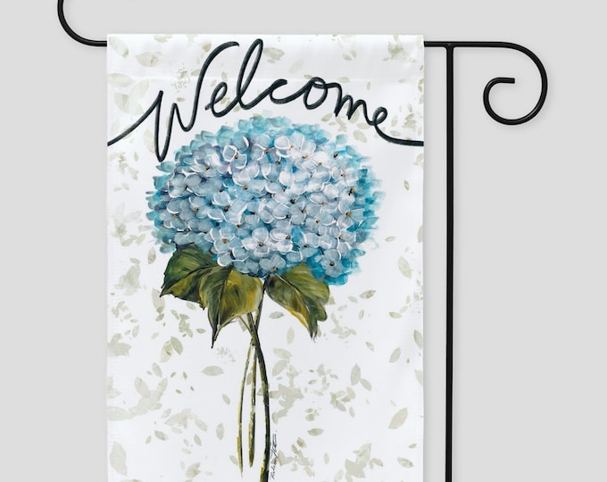 Personalized Garden Flag-welcome Anchor Flag-hydrangea Garden Flag ...