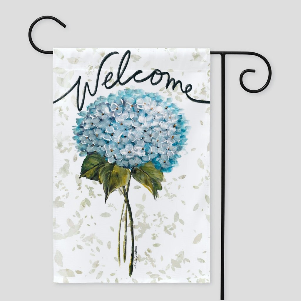 Welcome Blue Hydrangeas Garden Flag - Etsy