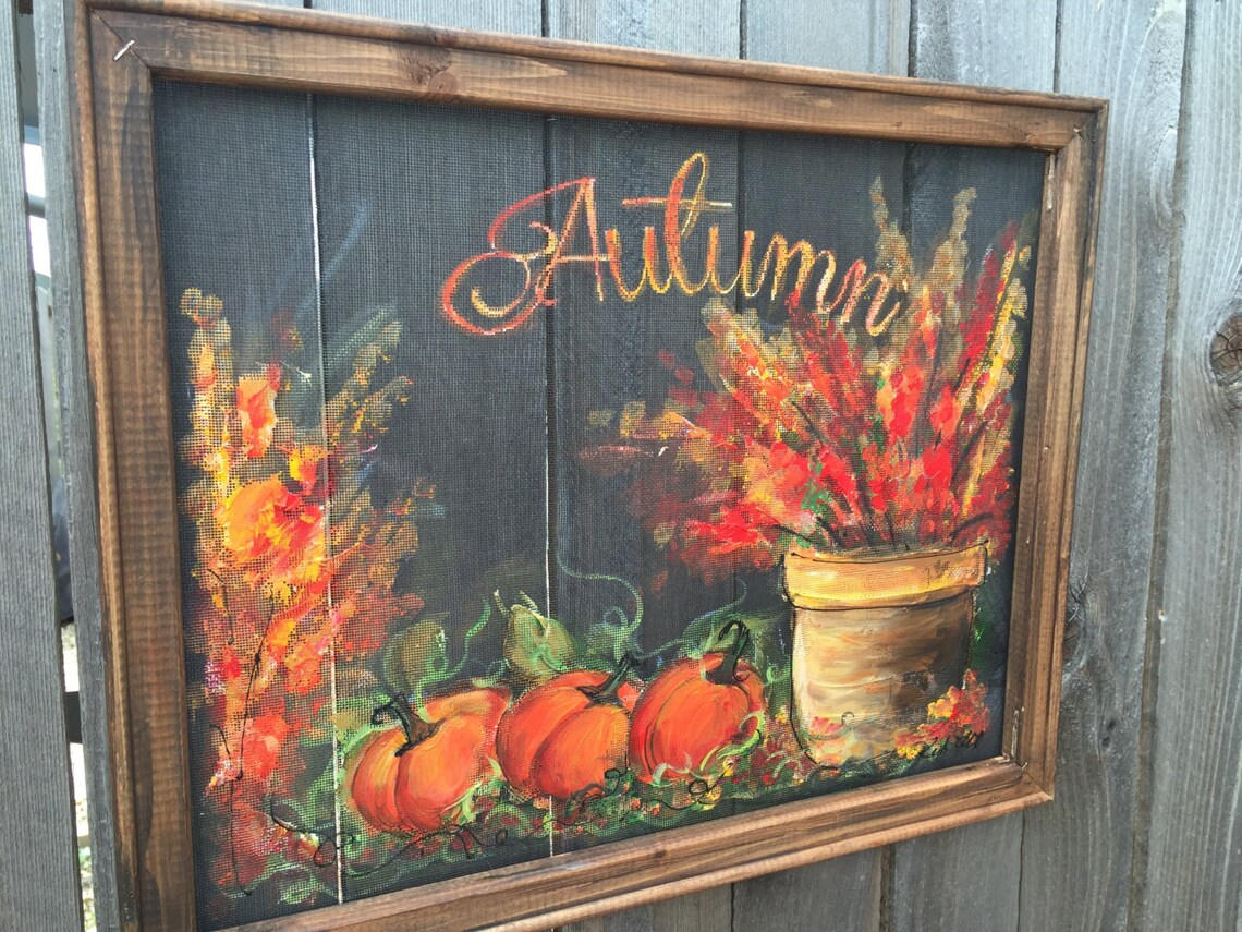 Fall Art MADE TO ORDER Hand Painting Fall Decor - Etsy