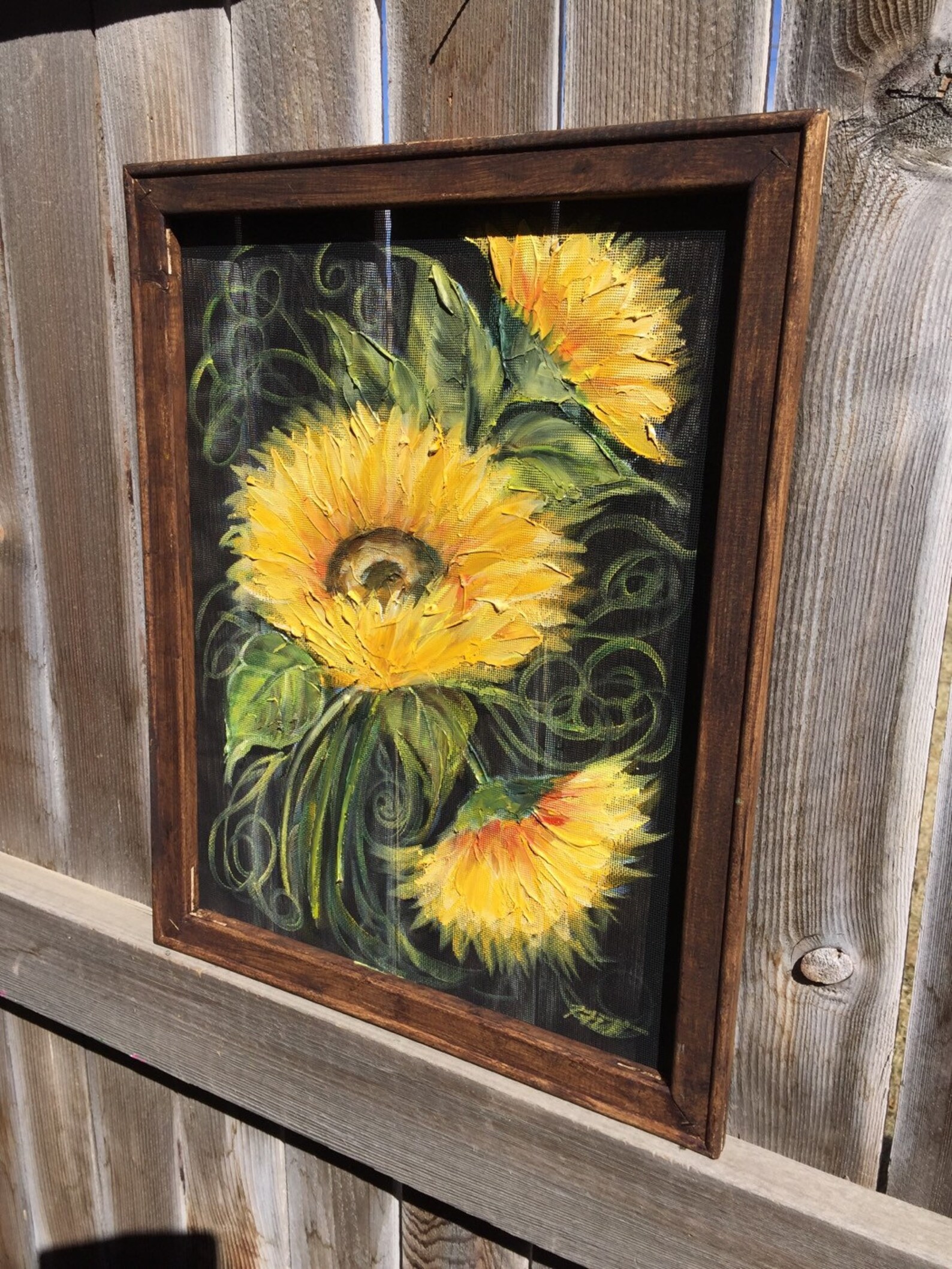 Sunflower Lll rustic Wood Sunflowersunflowers Dancingwood - Etsy
