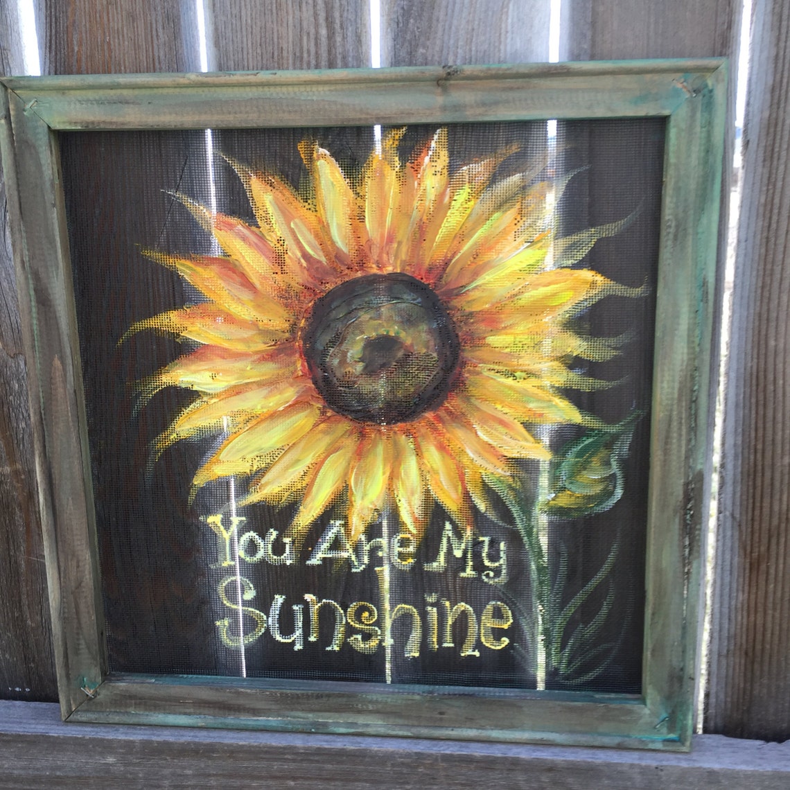 You Are My Sunshine Sunflower Window Screen Hand Painted Art - Etsy