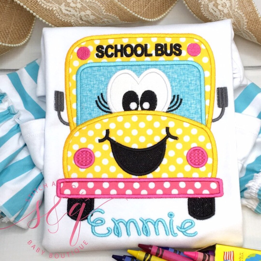 School Bus Shirt, School Shirt, Baby Girl Clothes, First Day of School ...